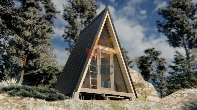 A-Tiny Hus 10 m² | Moderne A-rammehytte i gran